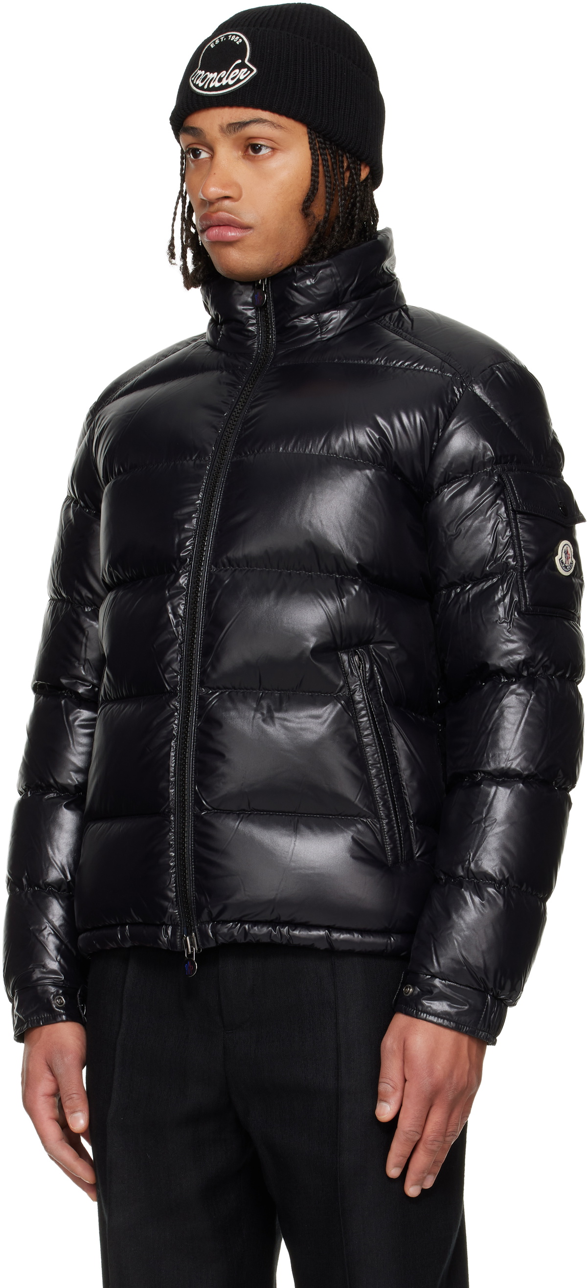 Moncler Black Maya Hooded Short Down Jacket Moncler