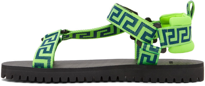Versace Green 'La Greca' Sandals Versace