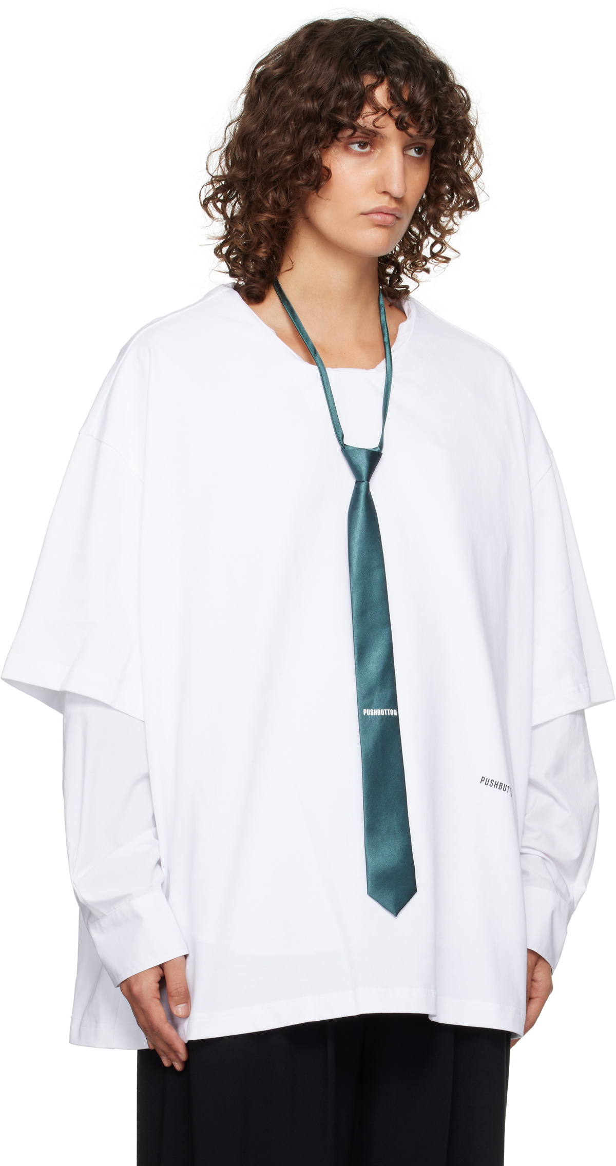 Pushbutton White Combi Shirt Pushbutton