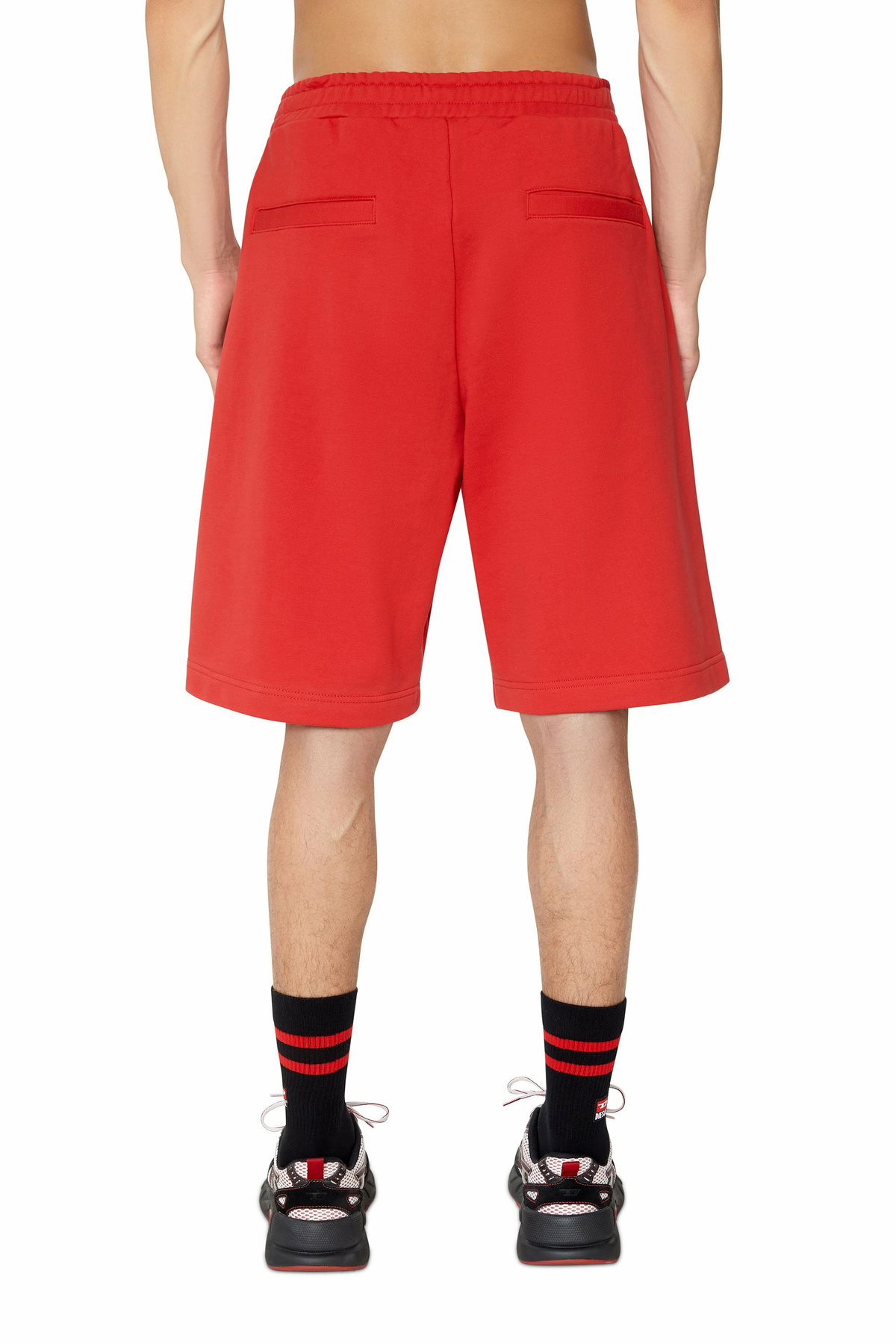 Diesel Sweat shorts with logo embroidery - Shorts Mens in Red Diesel
