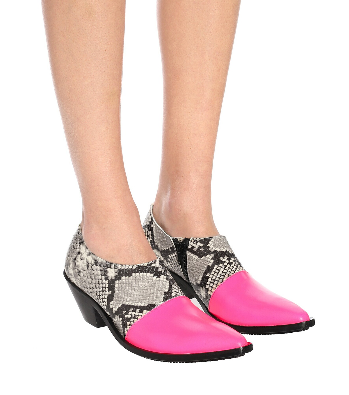 Junya Watanabe - Snake-effect leather ankle boots Junya Watanabe