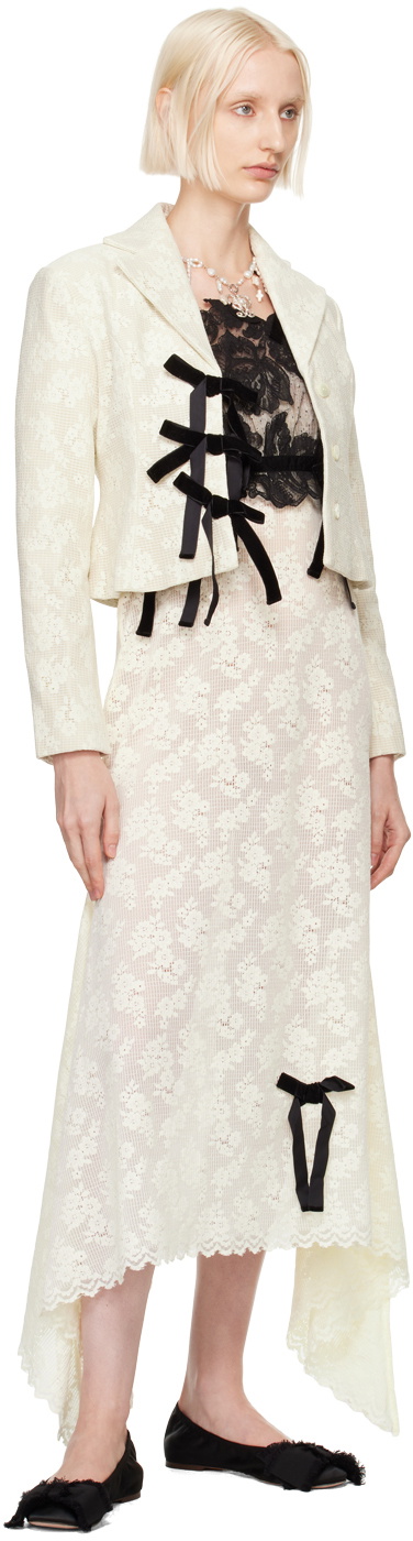 Yuhan Wang Off-White Floral Lace & Bows Jacket Yuhan Wang