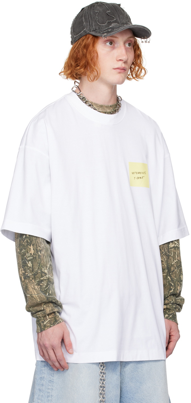VETEMENTS White Sticker T-Shirt Vetements