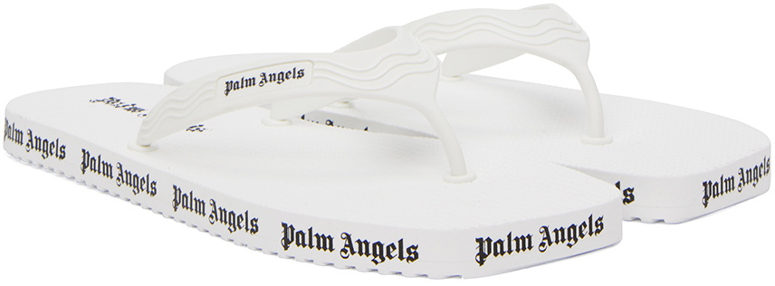 Palm Angels White Logo Sandals Palm Angels