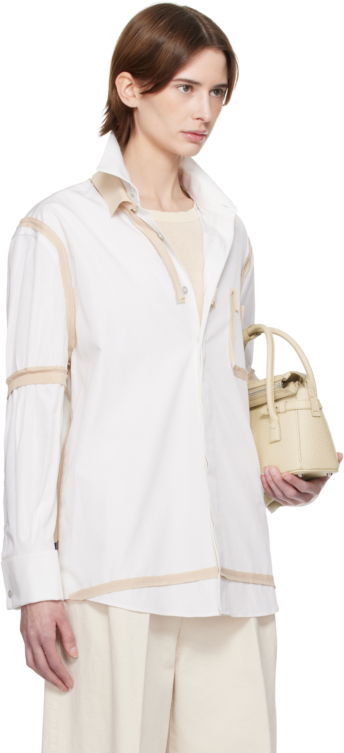 Maison Margiela Off-White Contrast Trim Shirt Maison Margiela