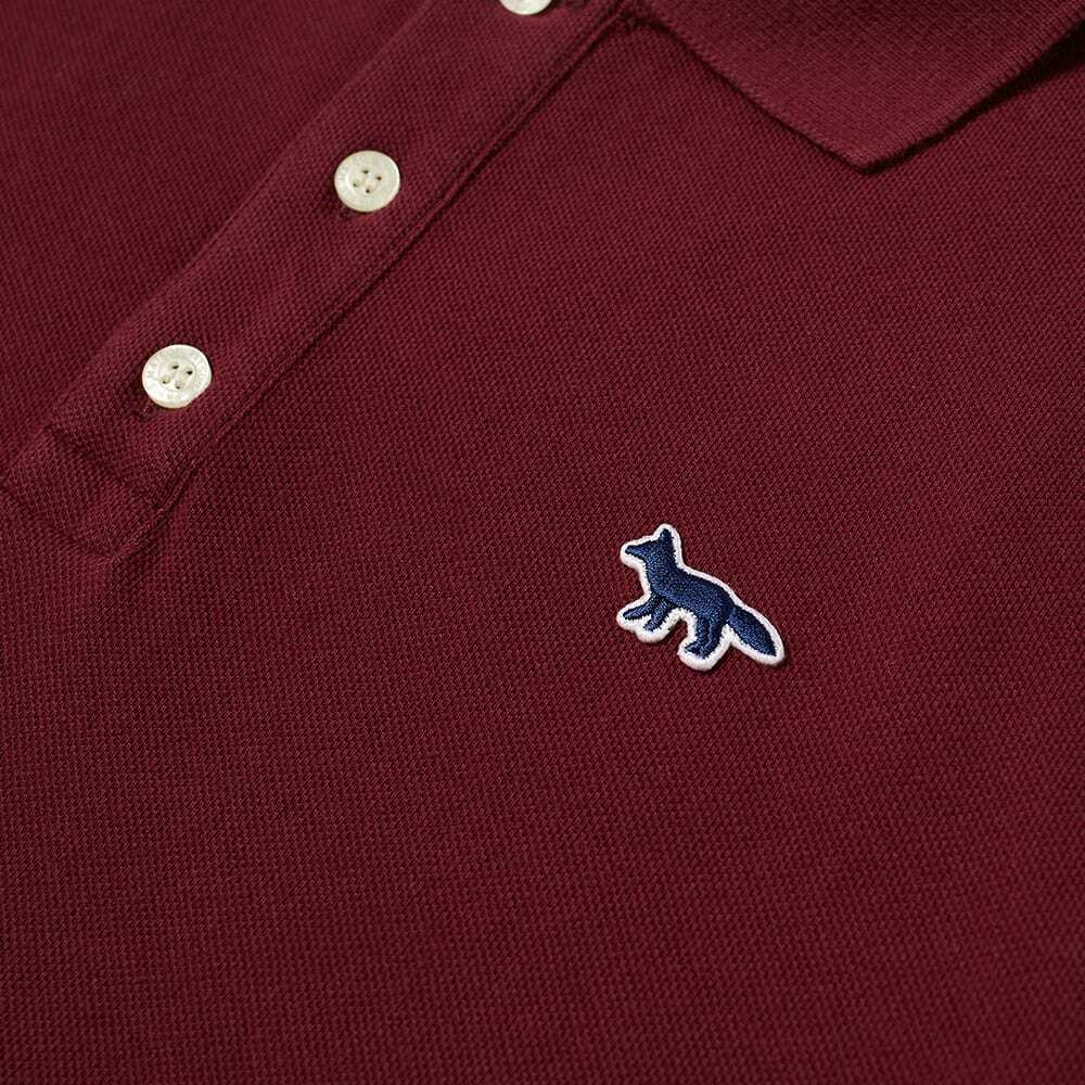 Maison Kitsuné Men's Navy Fox Patch Classic Polo Shirt in Burgundy ...