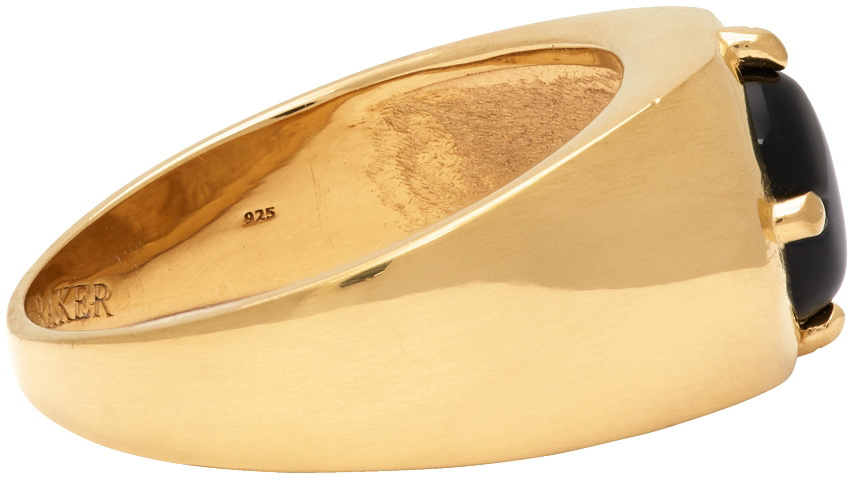 Ernest W. Baker Gold & Black Stone Ring Ernest W. Baker