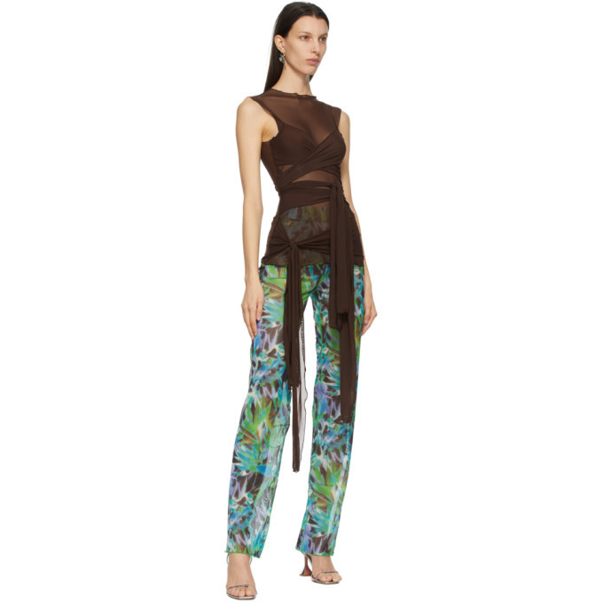 KIM SHUI SSENSE Exclusive Green Mesh Lounge Pants KIM SHUI