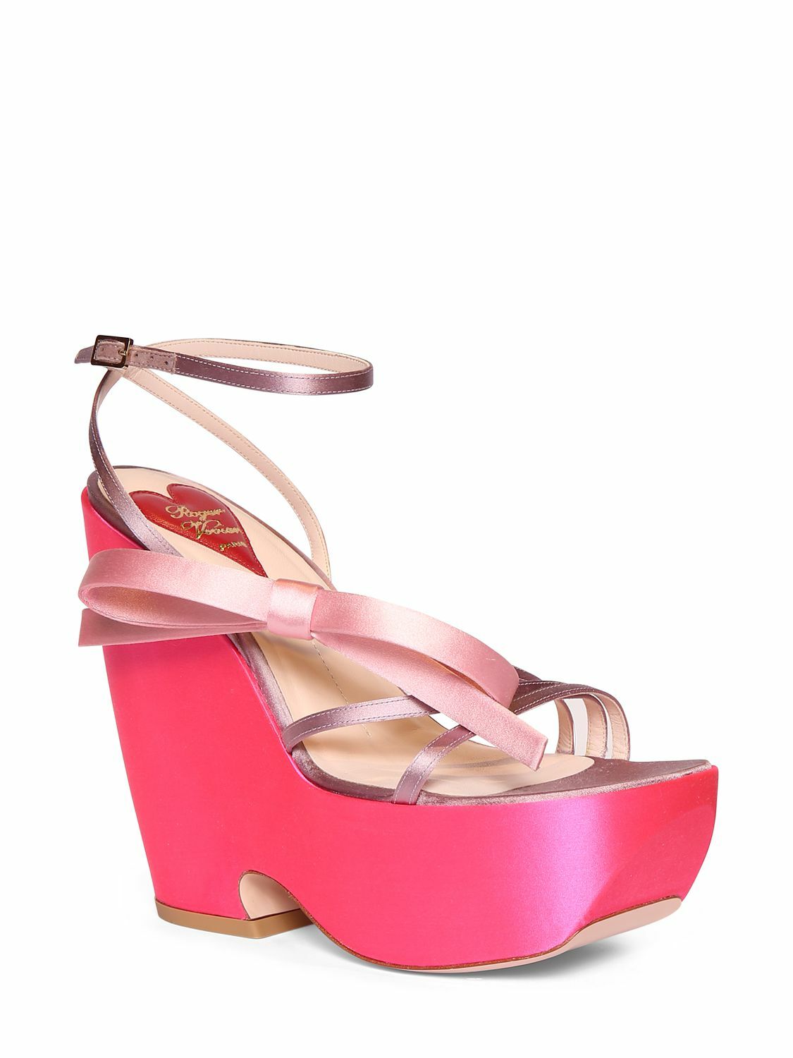 ROGER VIVIER - 100mm Choc Bow Satin Wedges Roger Vivier