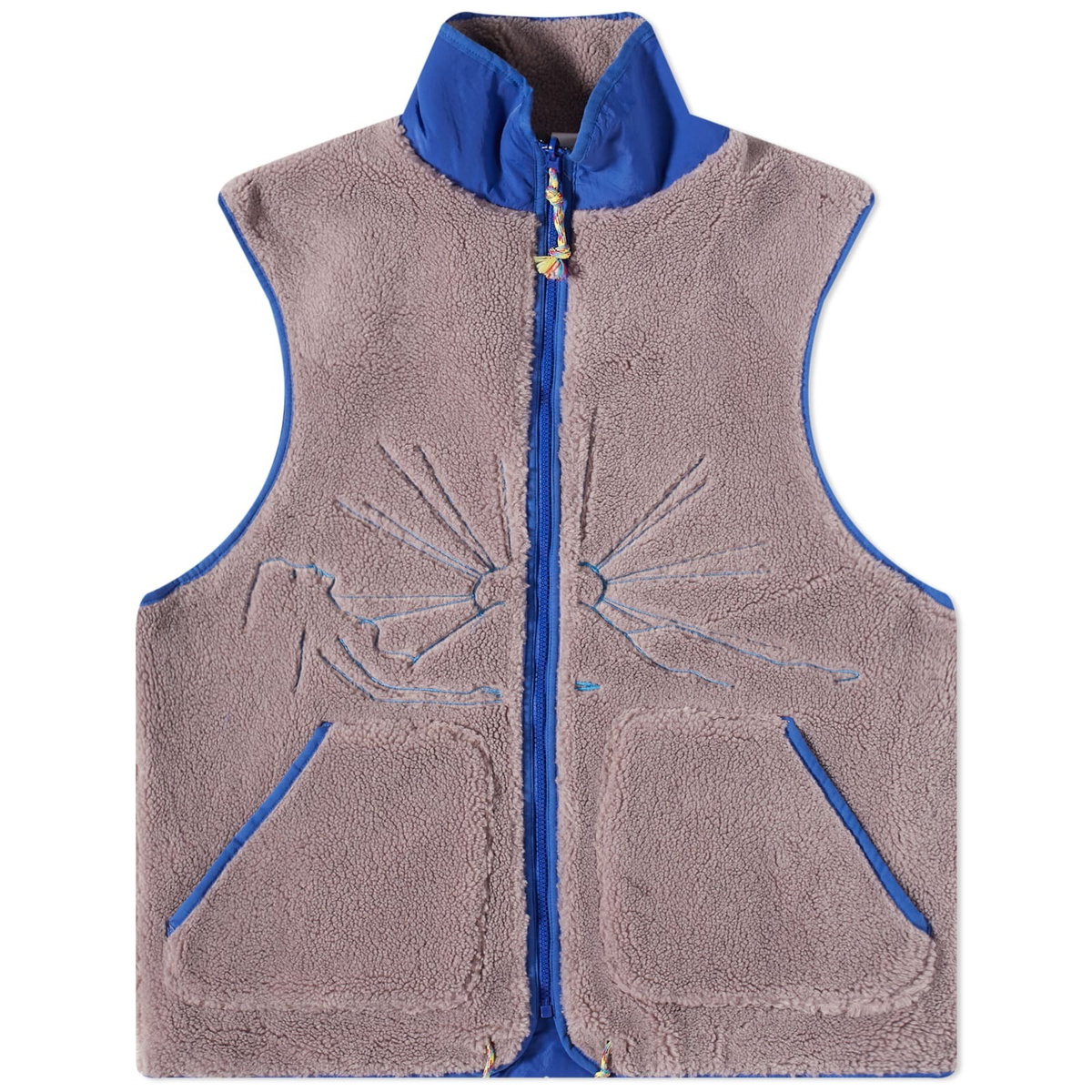 Jungles Jungles Men's Reversible Fuzzy Vest in Brown/Blue Jungles Jungles