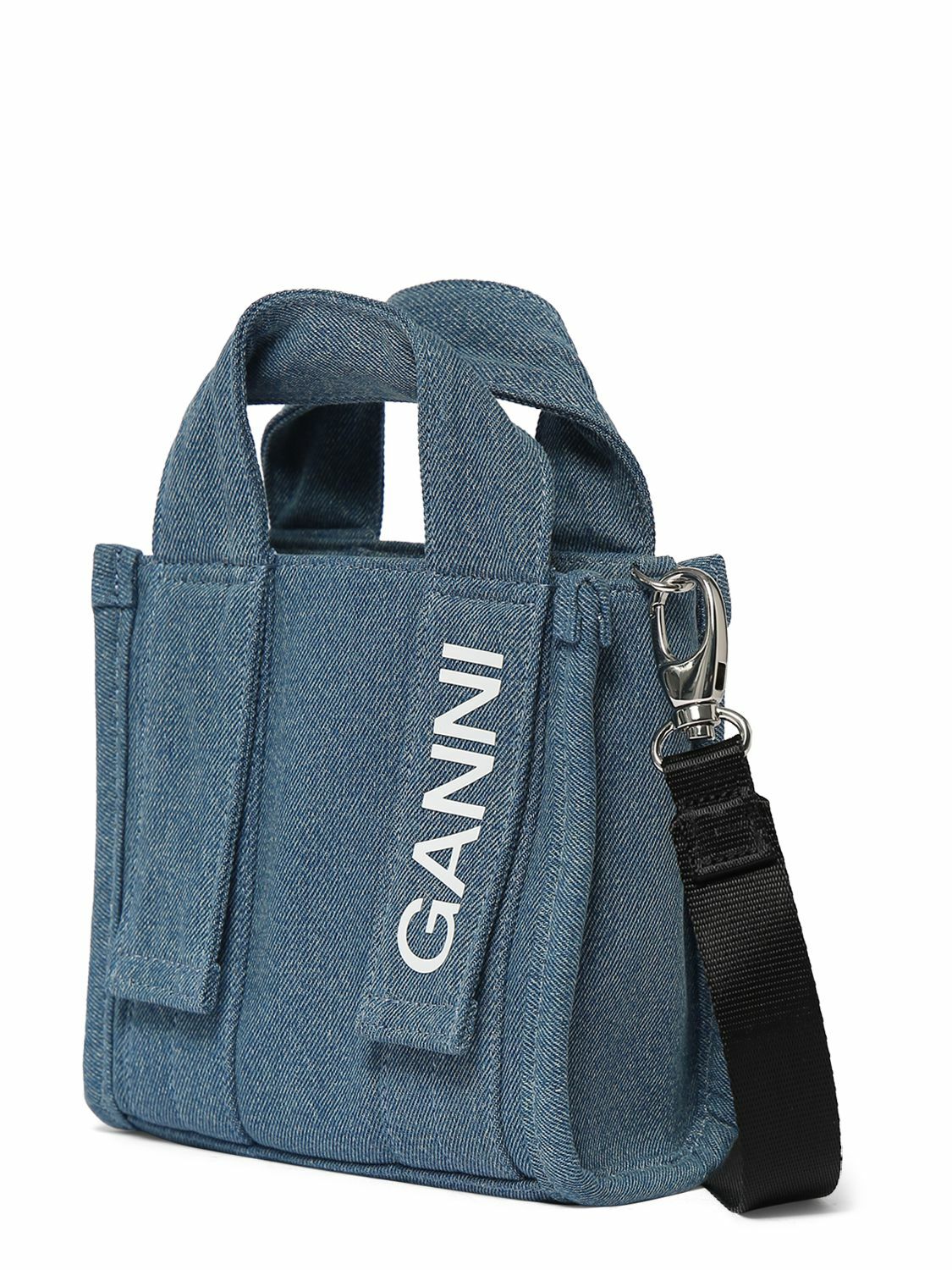 GANNI - Mini Recycled Poly Denim Tote Bag GANNI