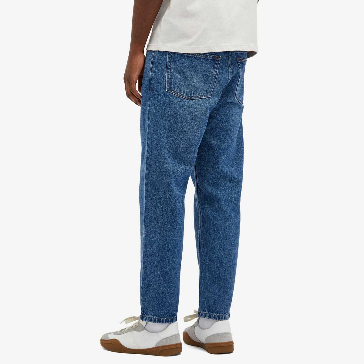 AMI Paris Men's Tapered Fit Denim Jeans in Blue AMI