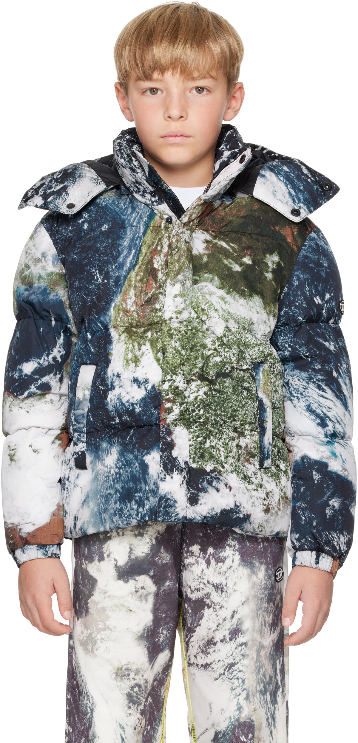 Diesel Kids Multicolor Jwrolfysfdprint Puffer Jacket Diesel