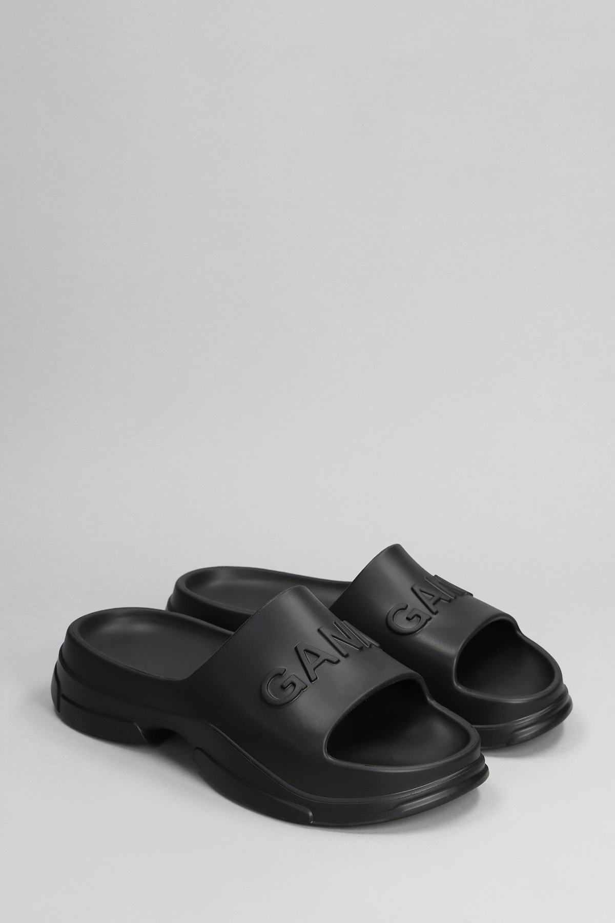 Ganni Black Rubber Slippers GANNI