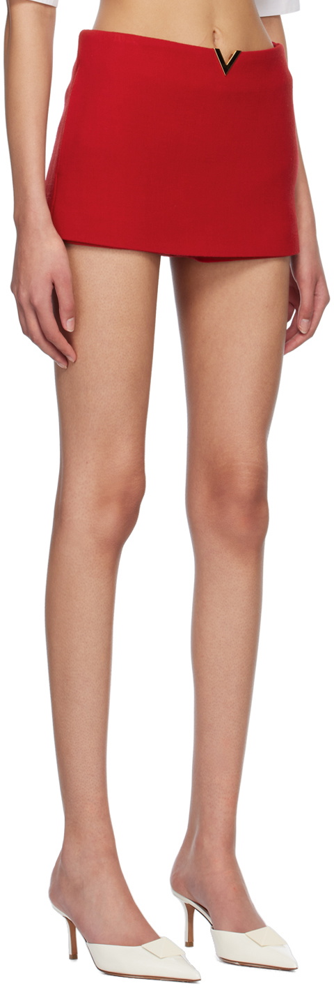 Valentino Red V-Cut Skort Valentino