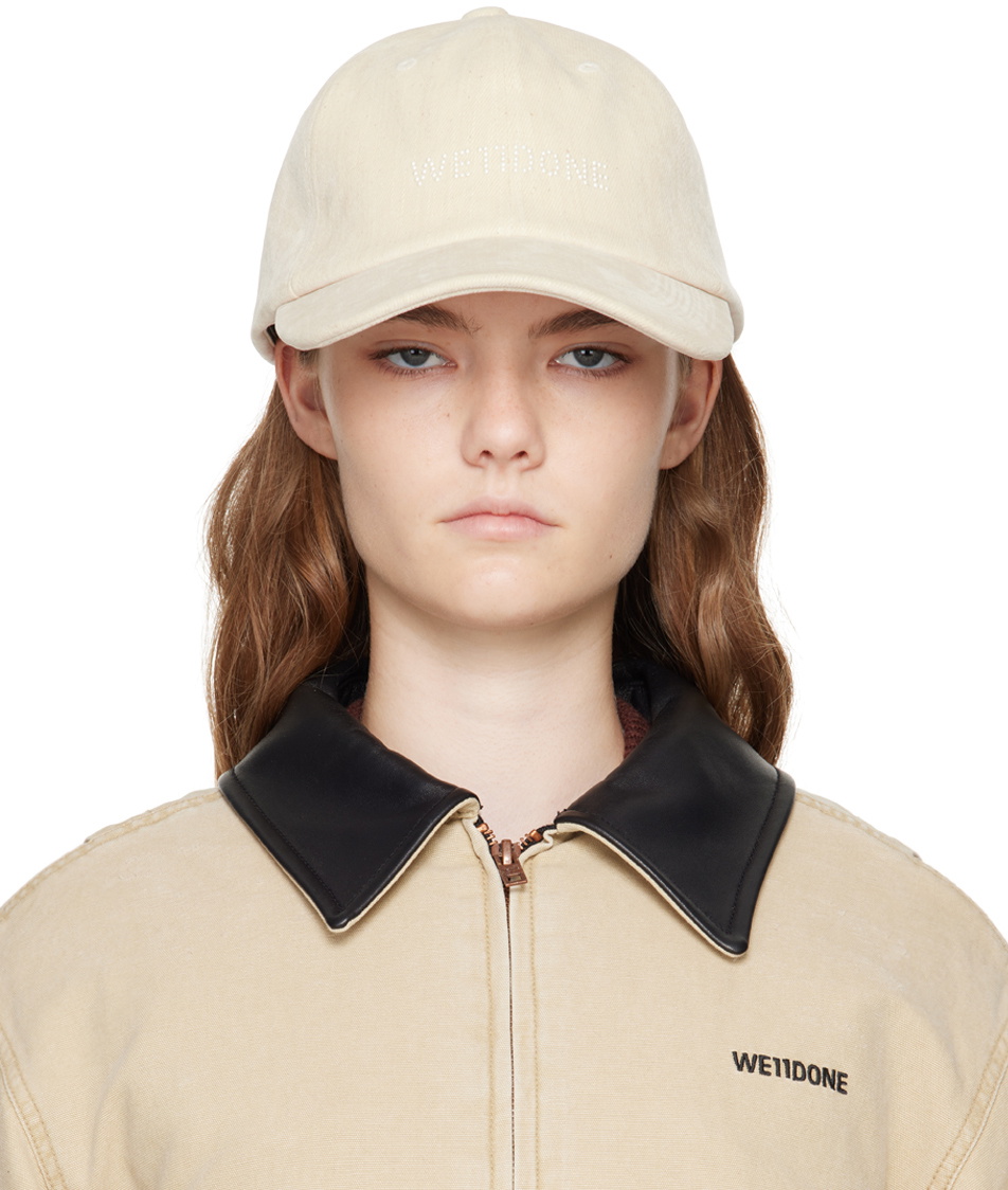 We11done Off-White Velvet-Denim Cap We11done