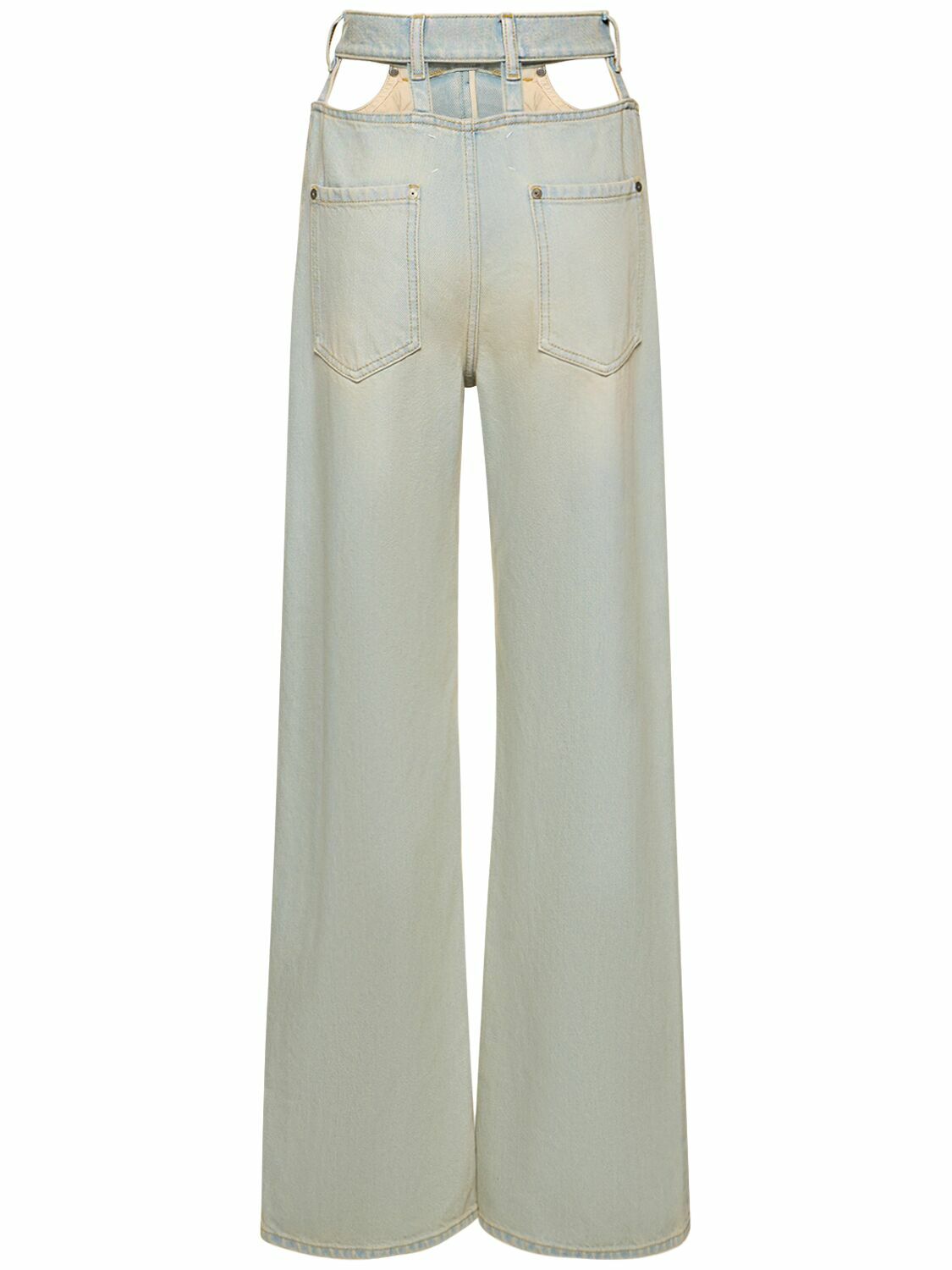 MAISON MARGIELA - High Rise Cut Out Denim Jeans Maison Margiela