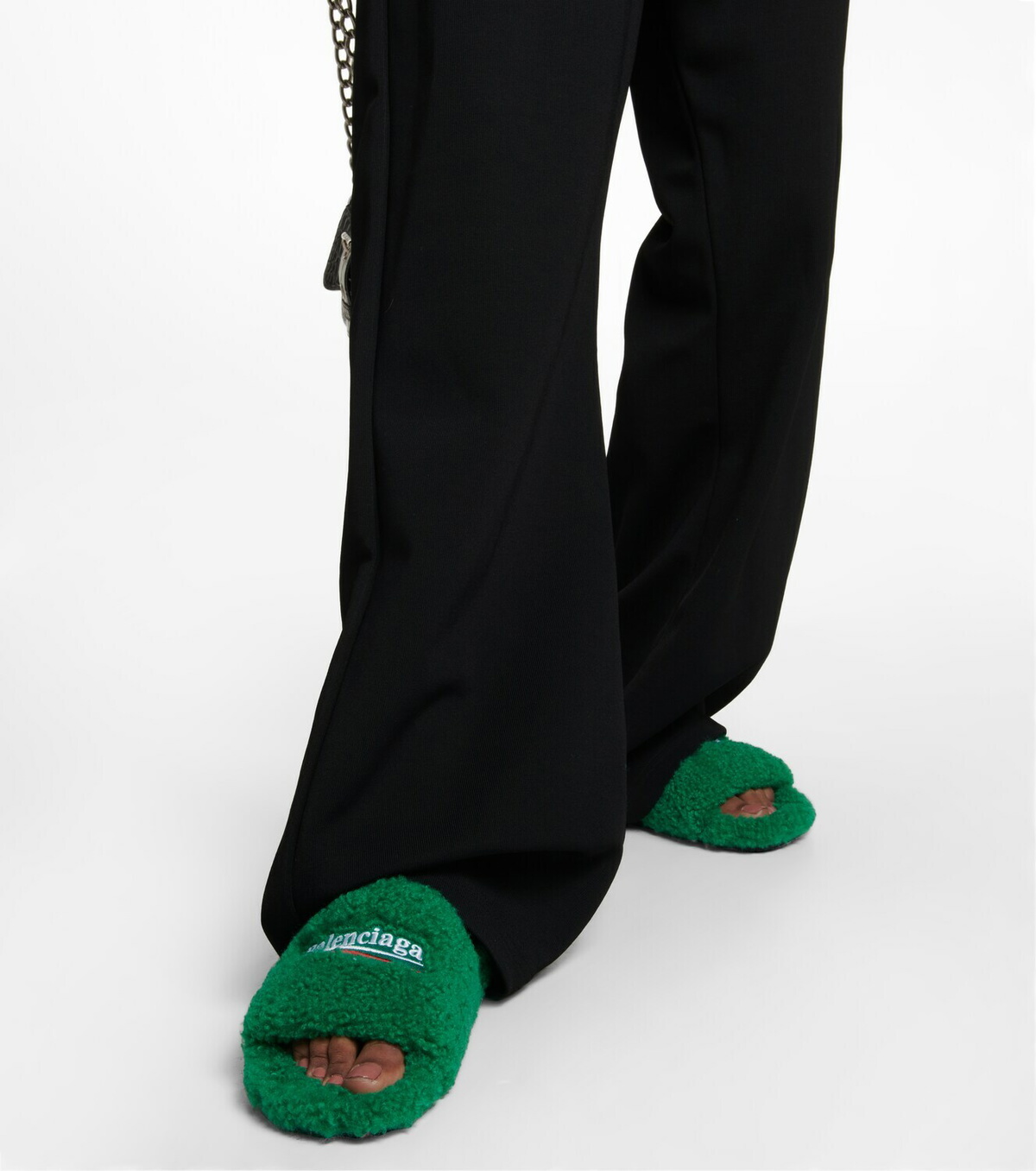 Balenciaga - Furry faux shearling slides Balenciaga