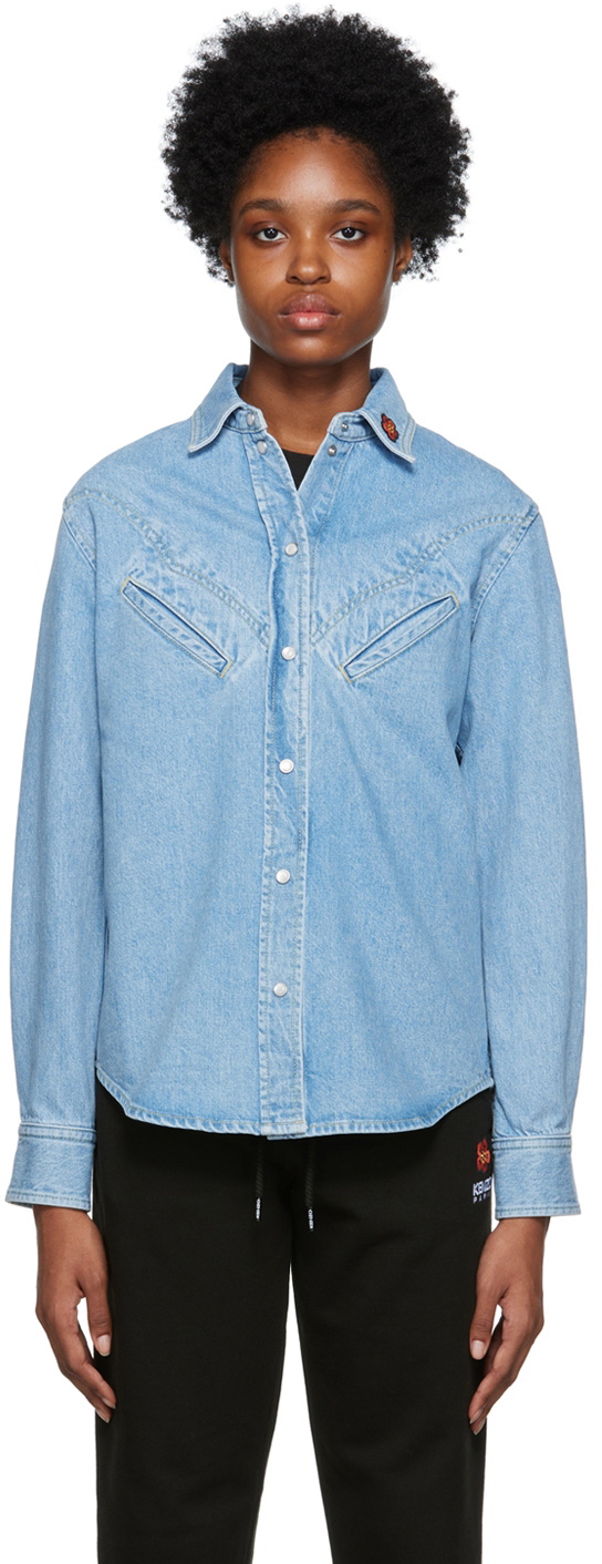 Kenzo Blue Kenzo Paris Western Shirt Kenzo