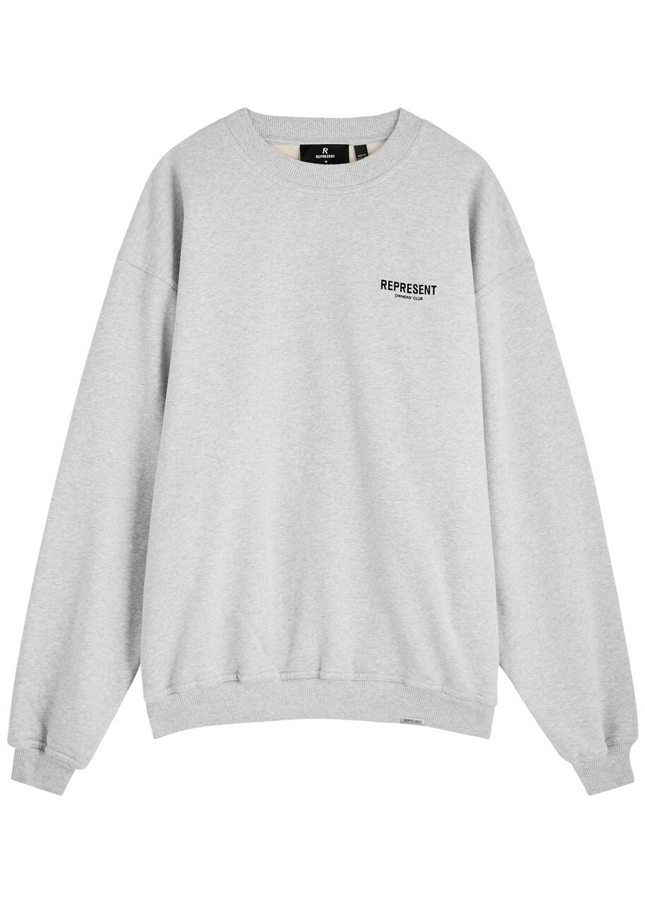 Represent Owner's Club Logo Cotton Sweatshirt Grey Represent