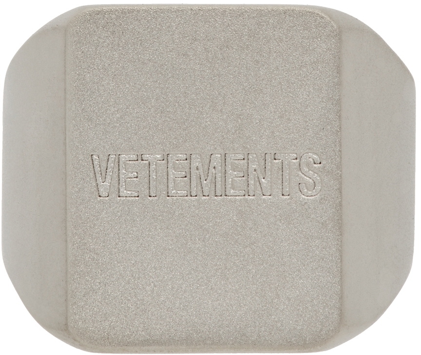 VETEMENTS Silver Logo Signet Ring Vetements