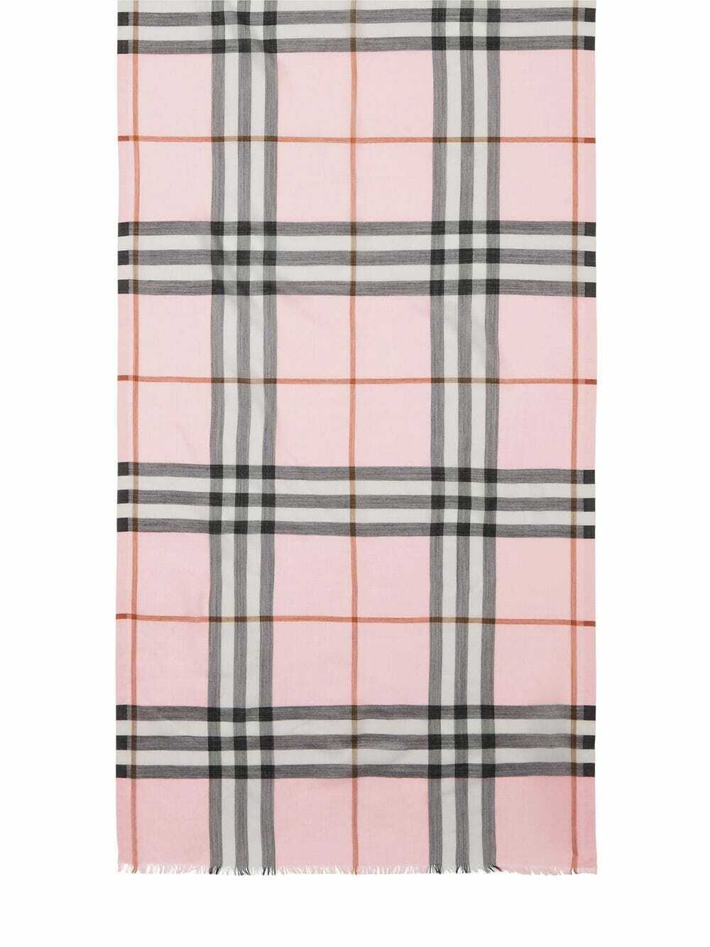 BURBERRY - Giant Check Wool And Silk Blend Scarf Burberry