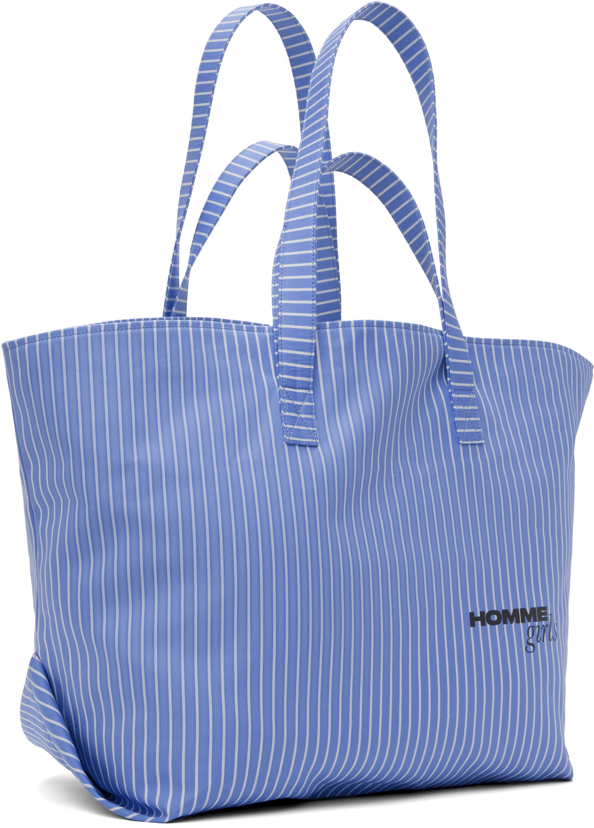 HommeGirls Blue & White Twill Bonded Tote Hommegirls
