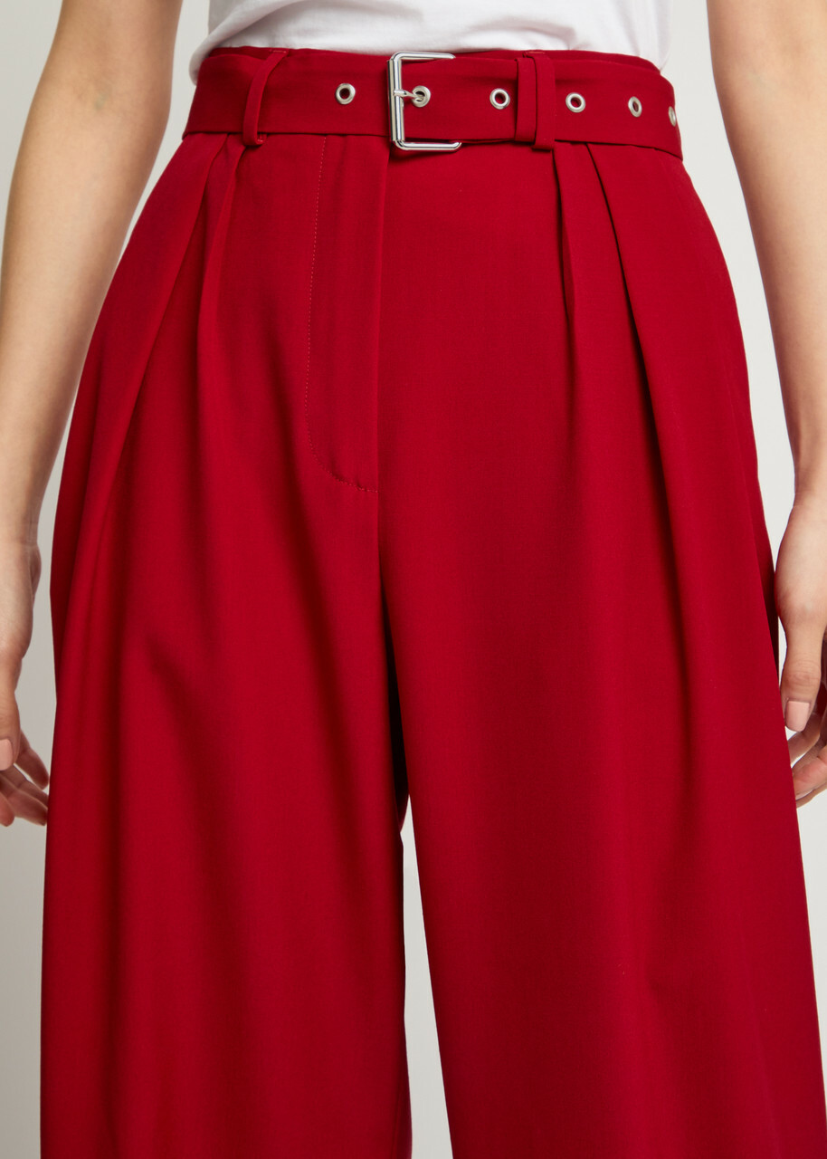 Dries Van Noten Peaches Wide-leg Wool Trousers Red Dries Van Noten