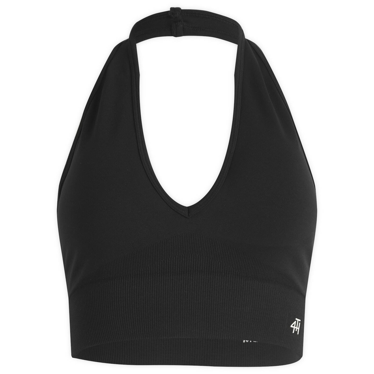 4th & Reckless Women's Sammie Halter Neck Sport Bra in Black 4th & Reckless