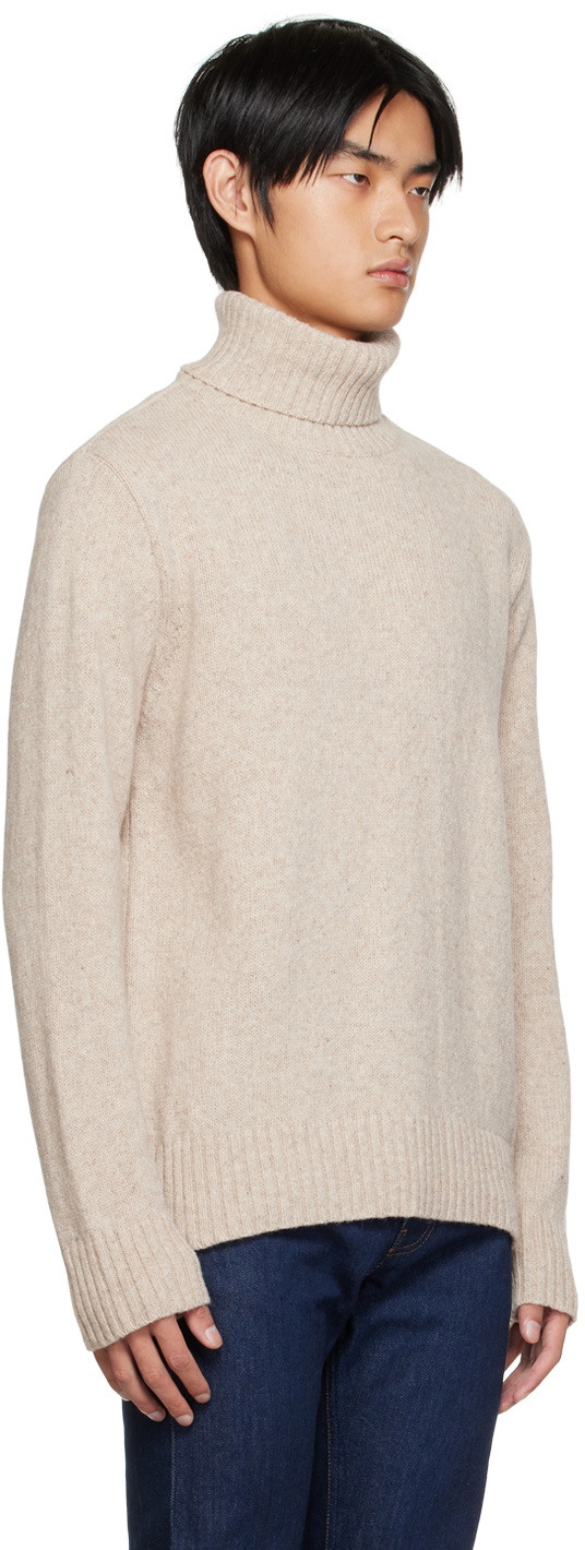 Universal Works Beige Roll Neck Sweater Universal Works