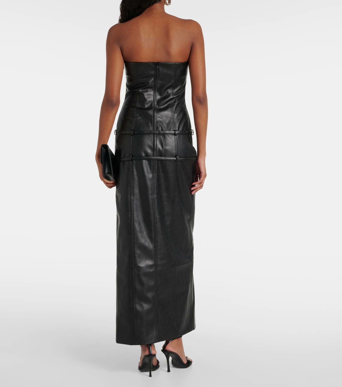 Aya Muse Saima faux leather maxi dress Aya Muse