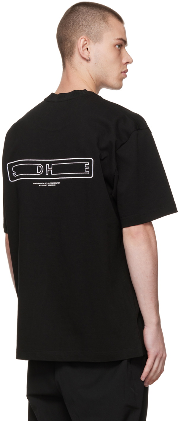 Solid Homme Black Embroidered Back T-Shirt Solid Homme