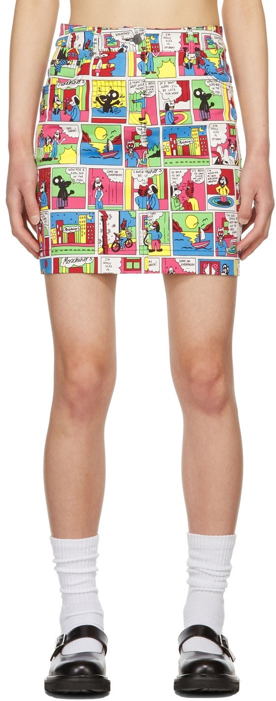 Moschino Multicolor Cotton Mini Skirt Moschino