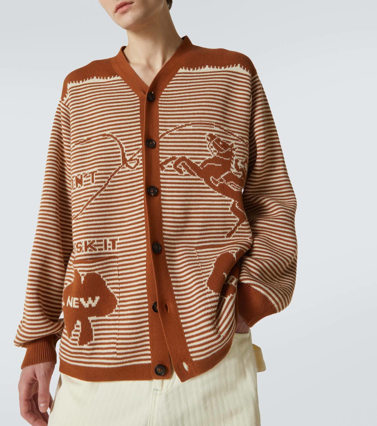 Bode Buckaroo striped cotton cardigan Bode