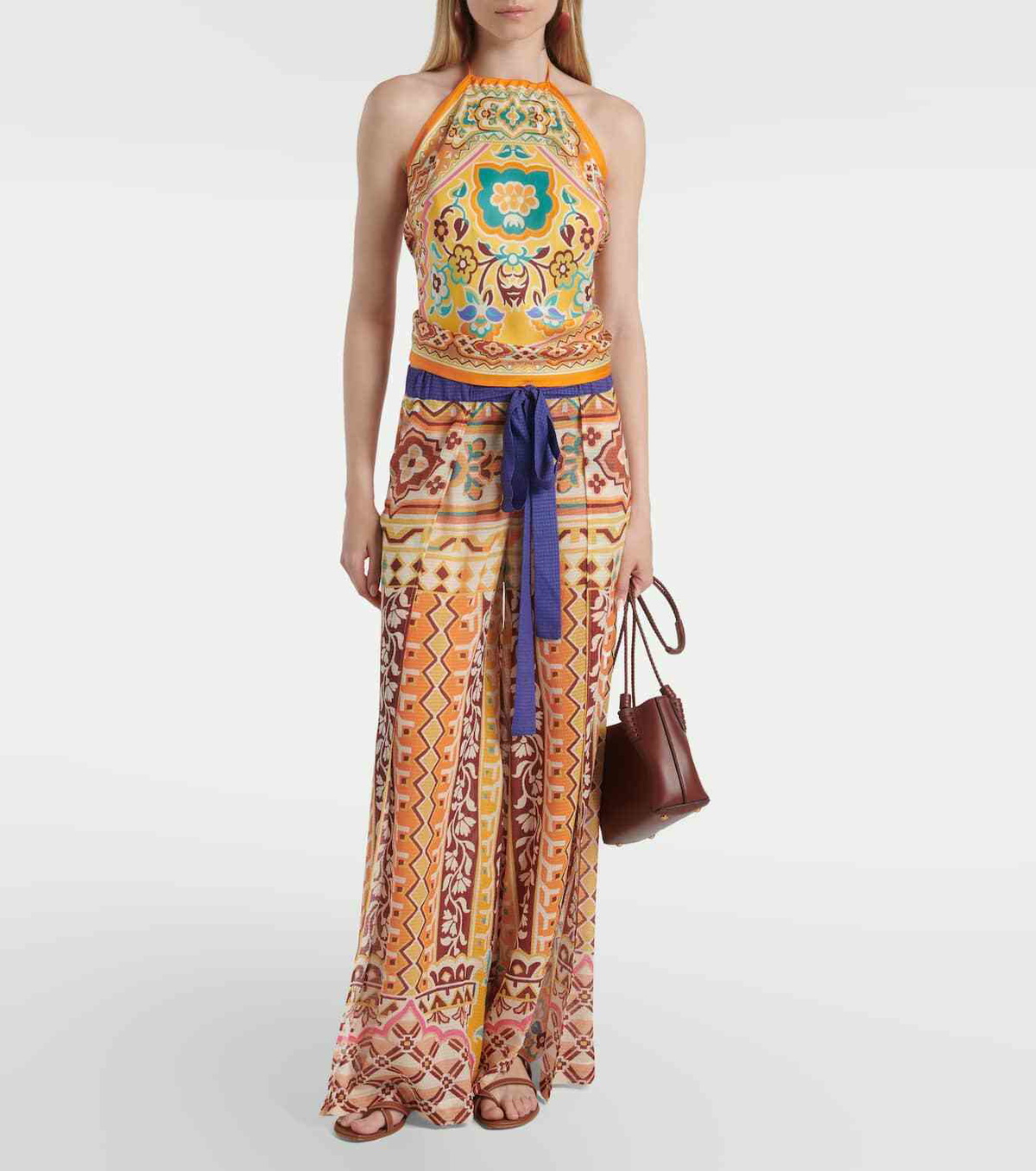 Etro Halterneck printed silk top Etro