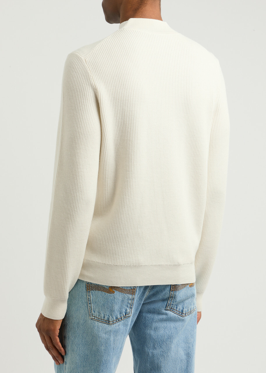 Boss Textured Wool-blend Jumper Beige BOSS