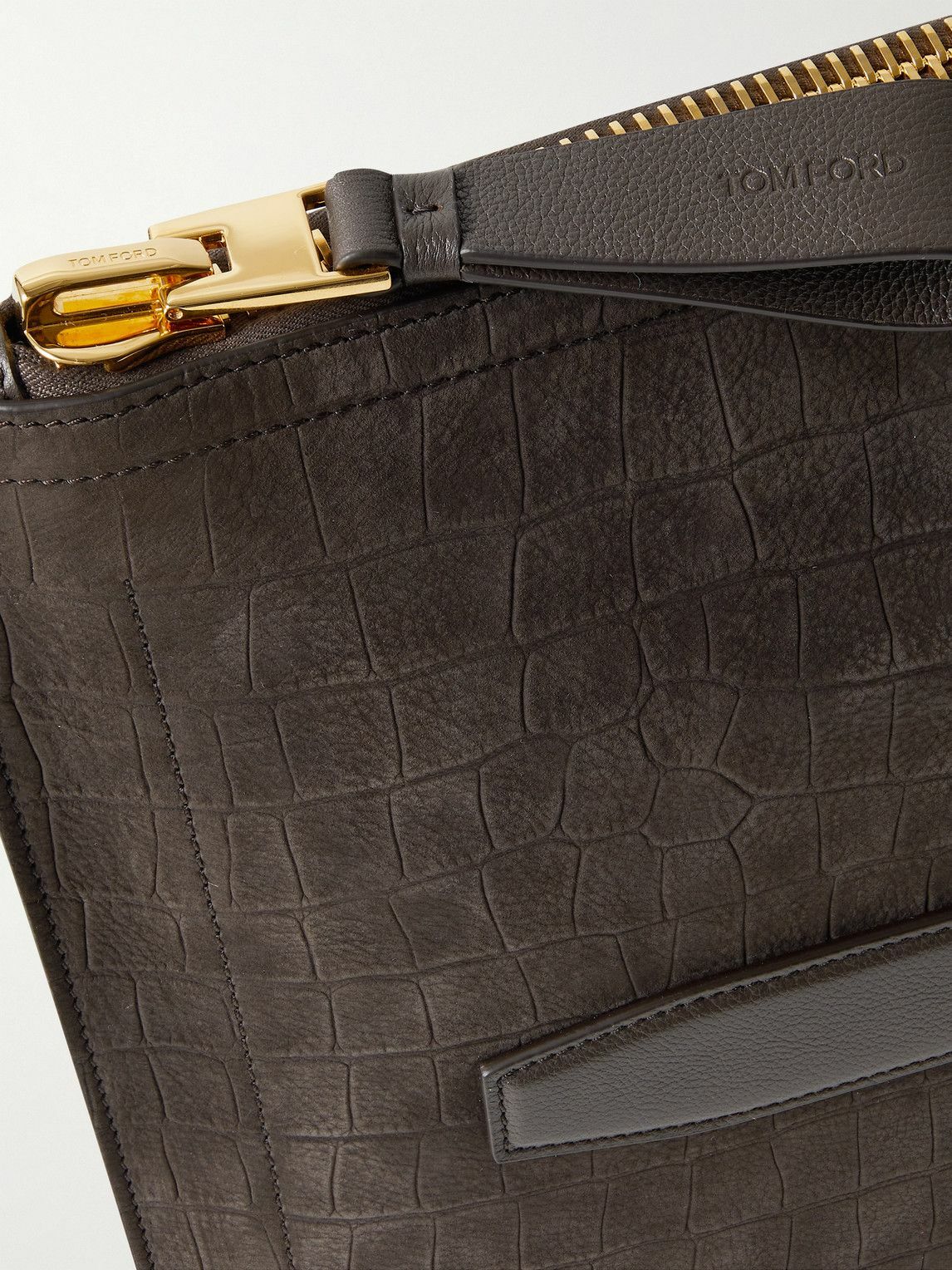 TOM FORD - Buckley Leather-Trimmed Croc-Effect Nubuck Document Holder ...