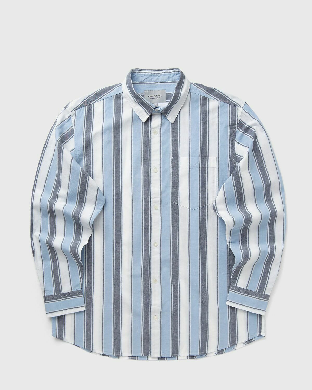 Carhartt WIP L/S Kendricks Shirt Blue Mens Longsleefe Carhartt WIP