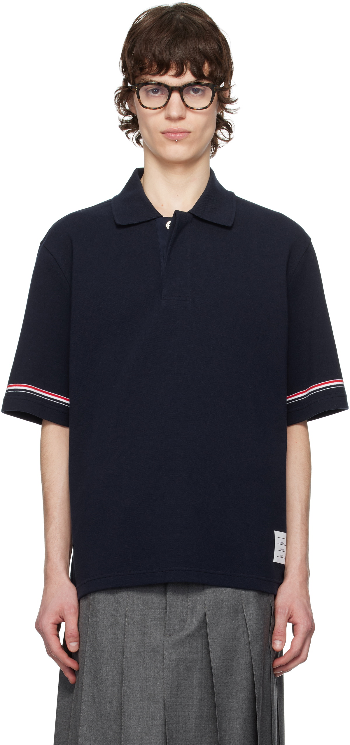 Thom Browne Navy Rugby Polo Thom Browne