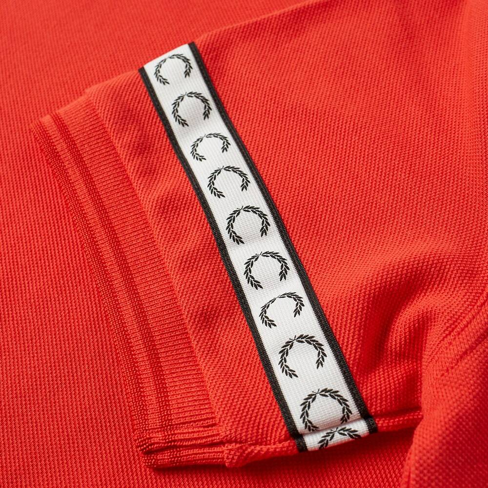 Fred Perry Authentic x Art Comes First Taped Pique Shirt in Fire Red ...