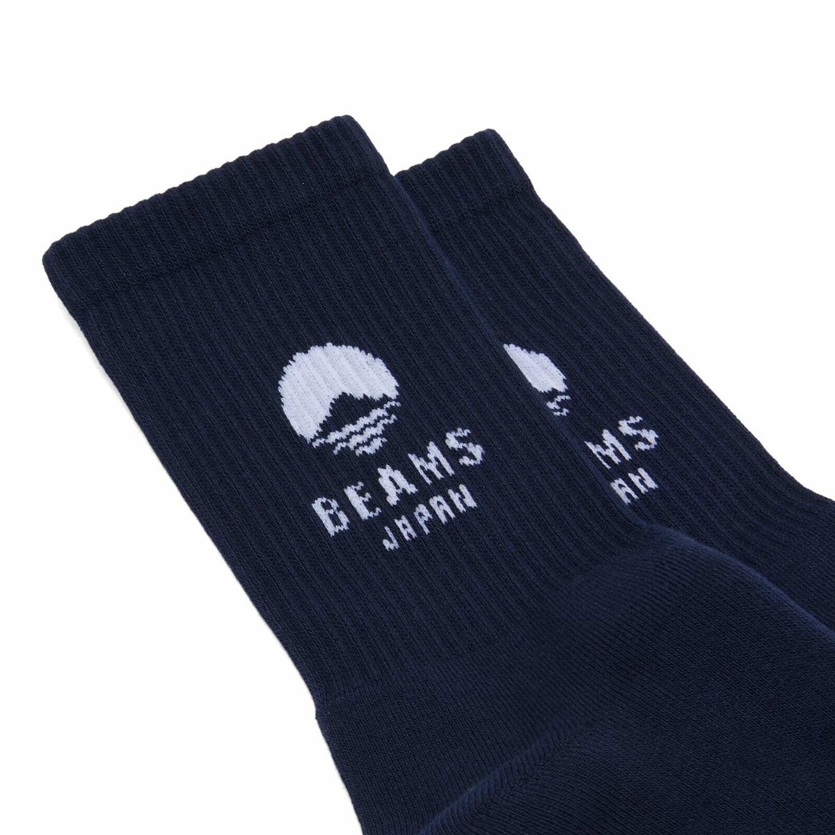 BEAMS JAPAN Logo Socks in Navy BEAMS JAPAN