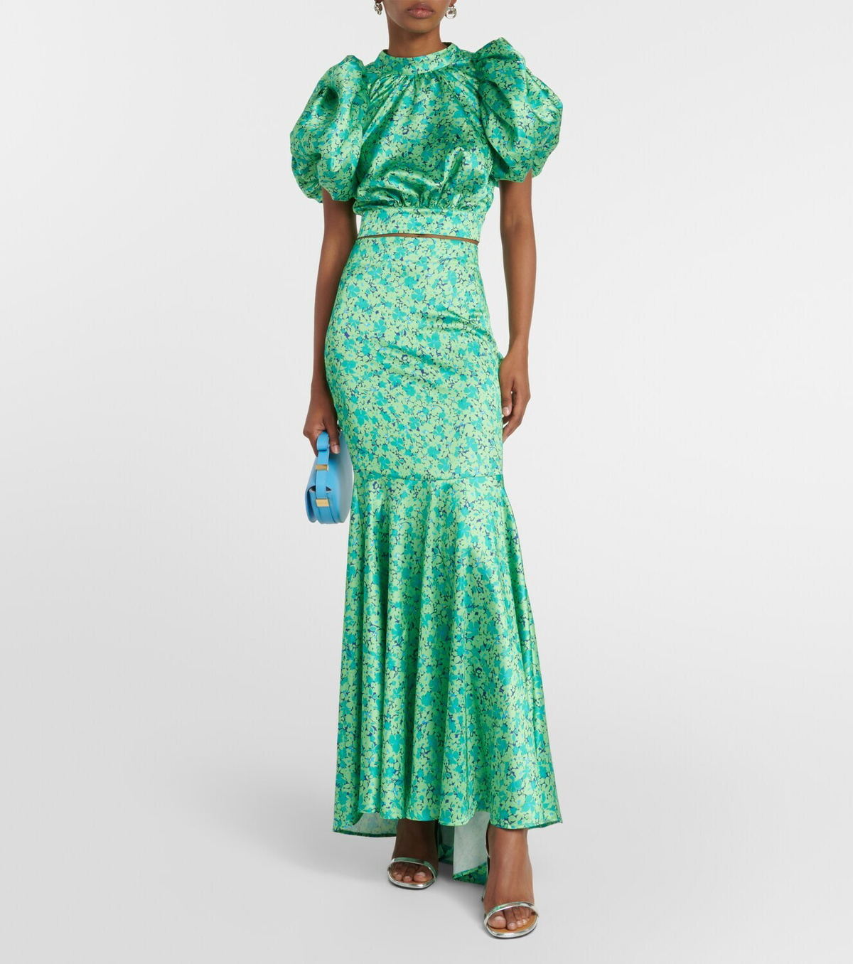 Rotate Birger Christensen Floral satin crop top ROTATE Birger Christensen