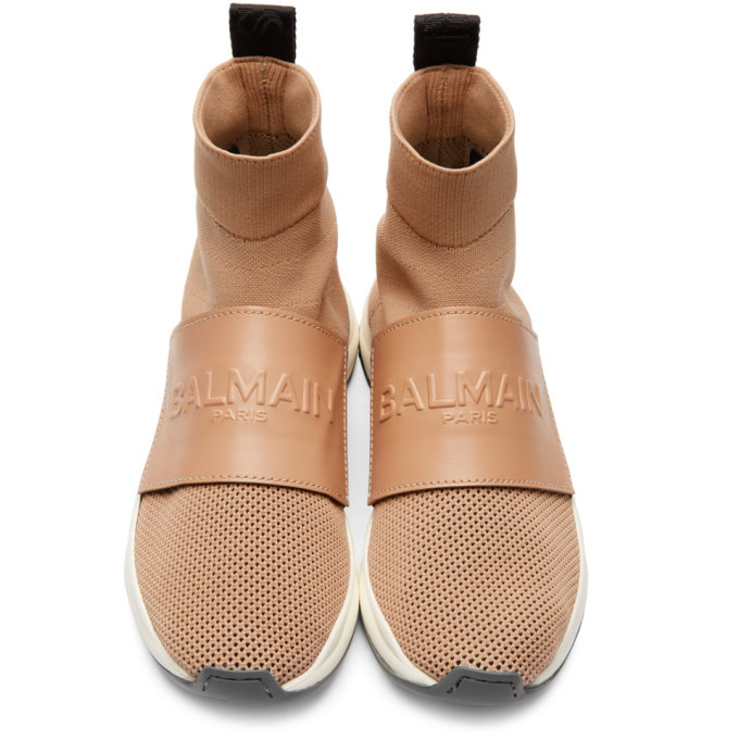 Balmain Pink Cameron High-Top Sneakers Balmain