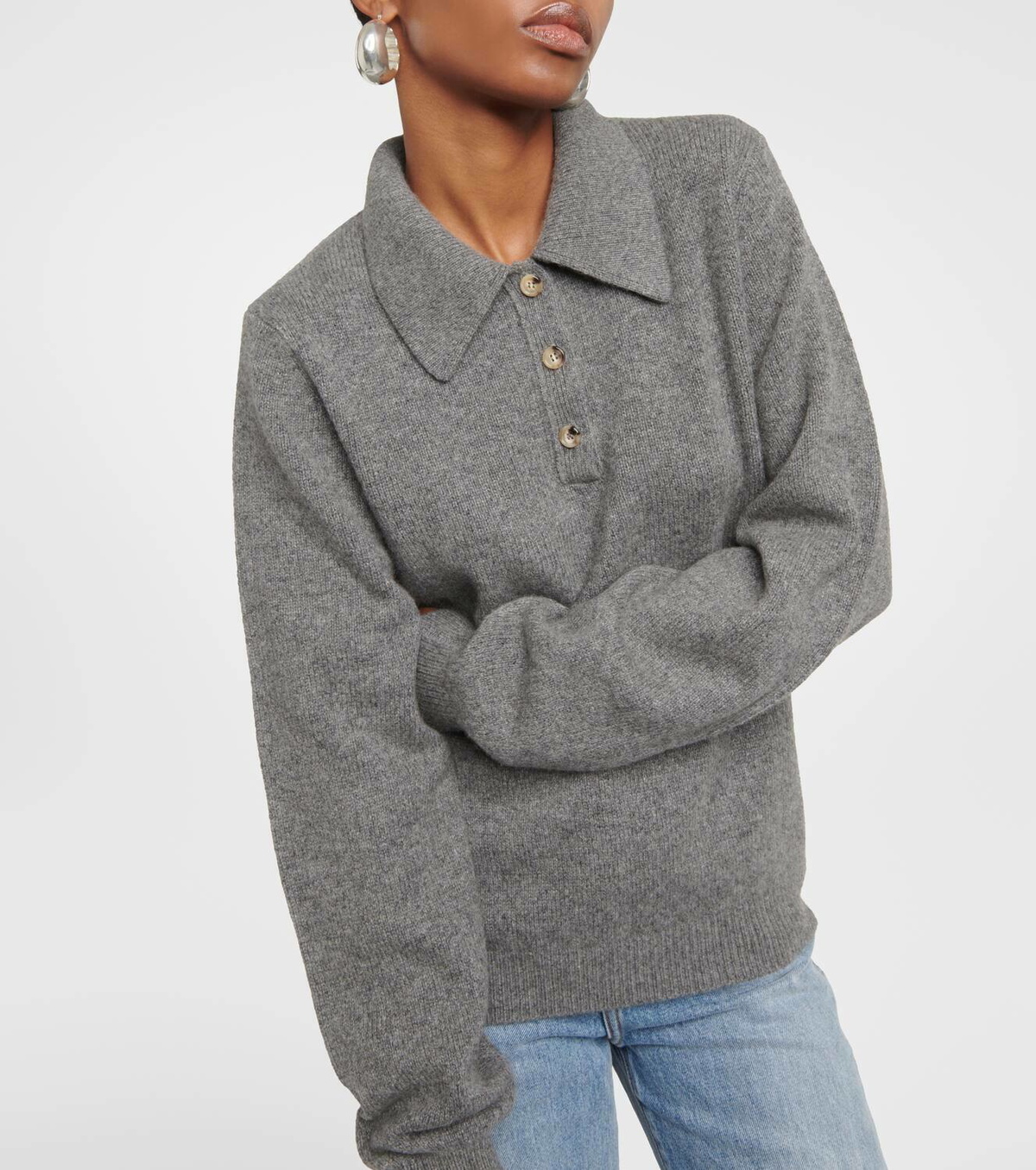 Khaite Joey cashmere-blend polo sweater Khaite
