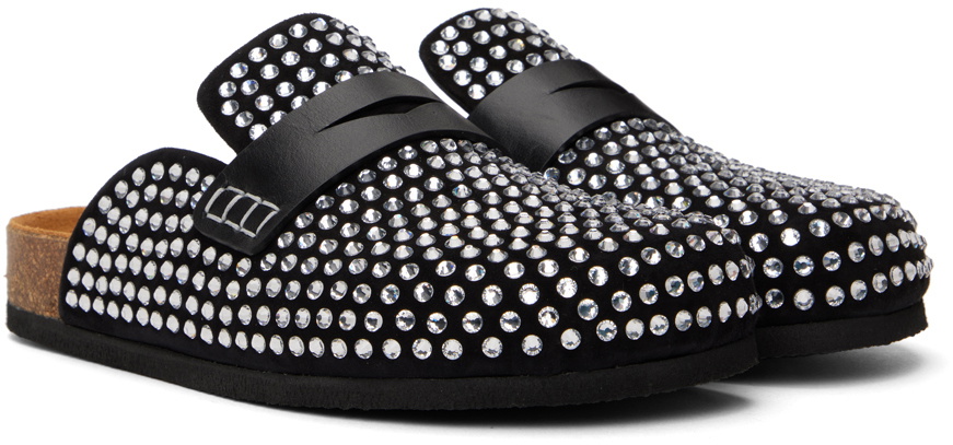 JW Anderson Black Crystal-Cut Clogs JW Anderson