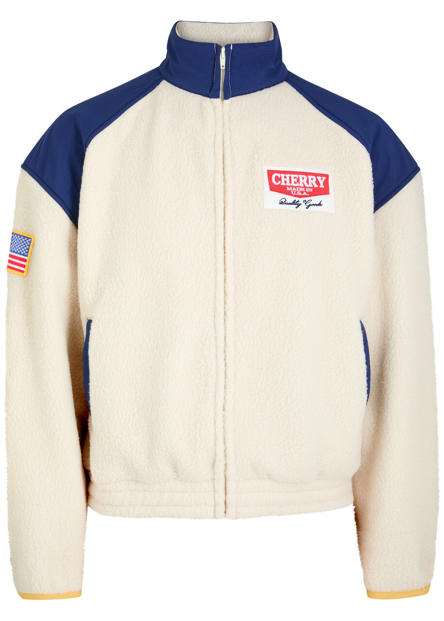 Cherry LA Racing Zip Panelled Fleece Jacket Navy CHERRY LA