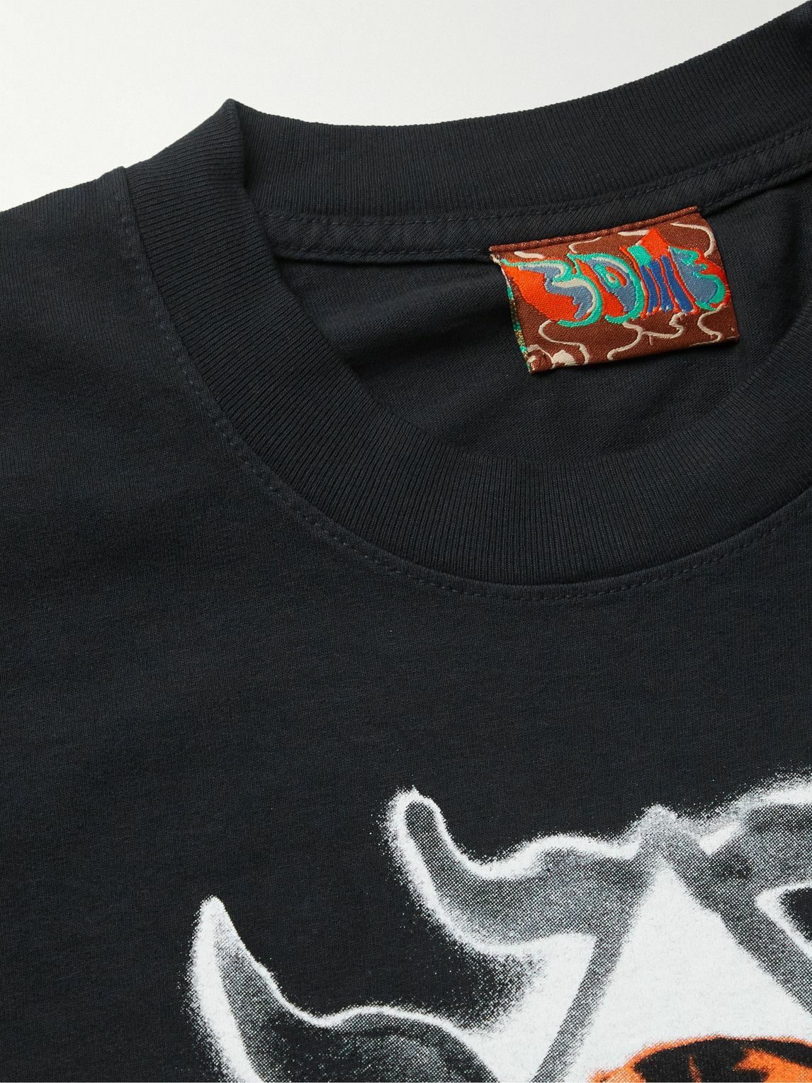 COME TEES - Amulet Printed Cotton-Jersey T-Shirt - Black COME TEES