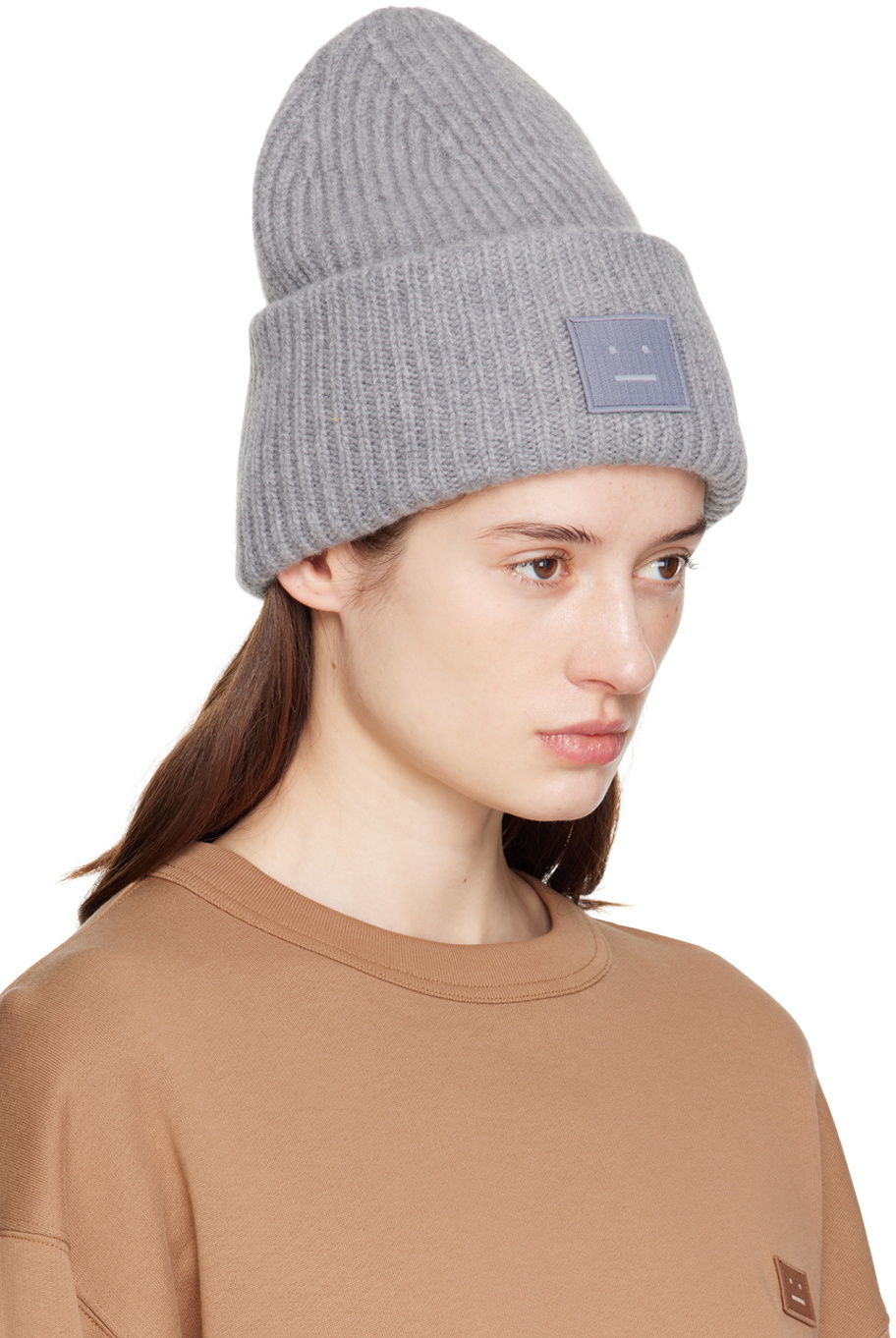 Acne Studios Gray Patch Beanie Acne Studios