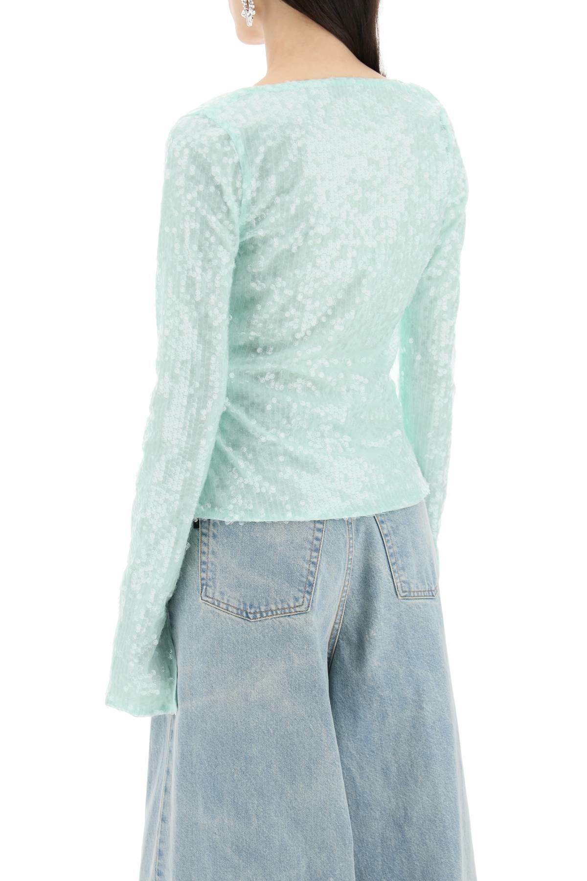 ROTATE sequin-covered crop top Green ROTATE Birger Christensen
