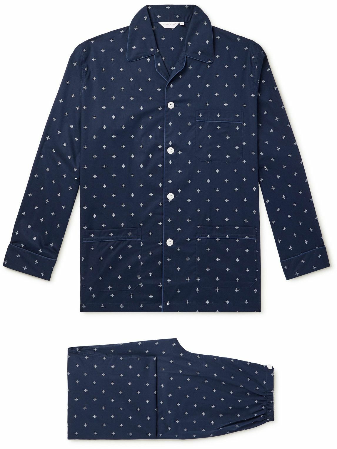 Derek Rose - Printed Cotton-Poplin Pyjama Set - Blue Derek Rose